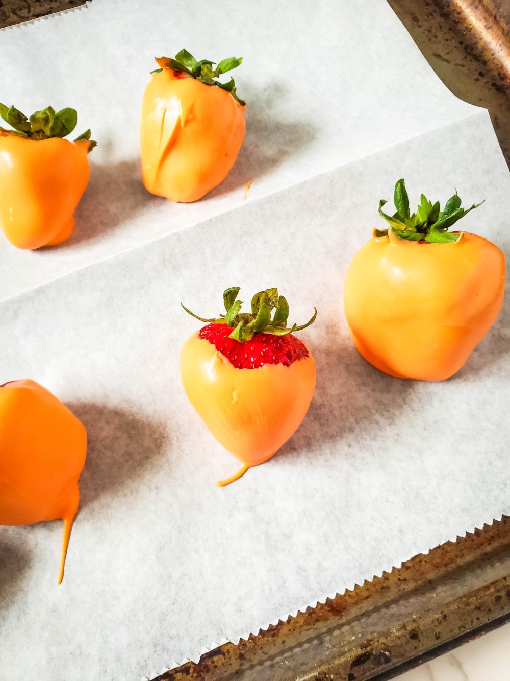 2 Ingredient White Chocolate Strawberry Pumpkins