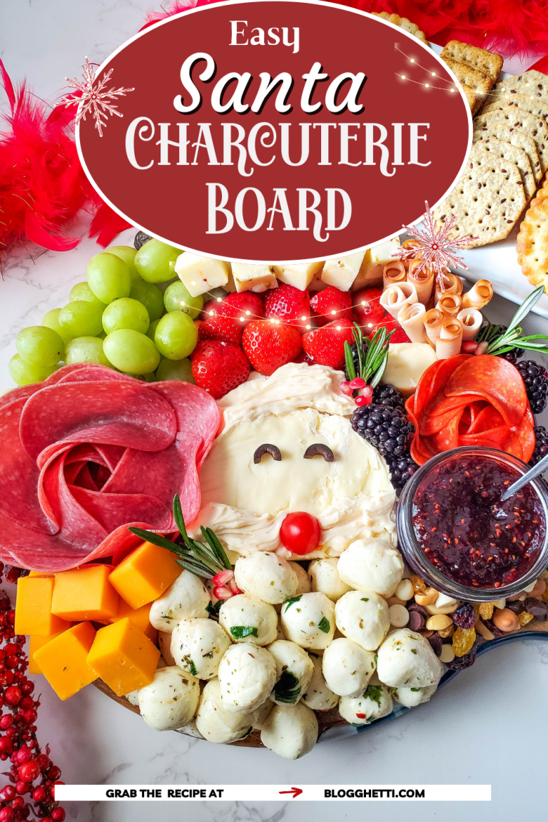 Easy Santa Charcuterie Board for Christmas