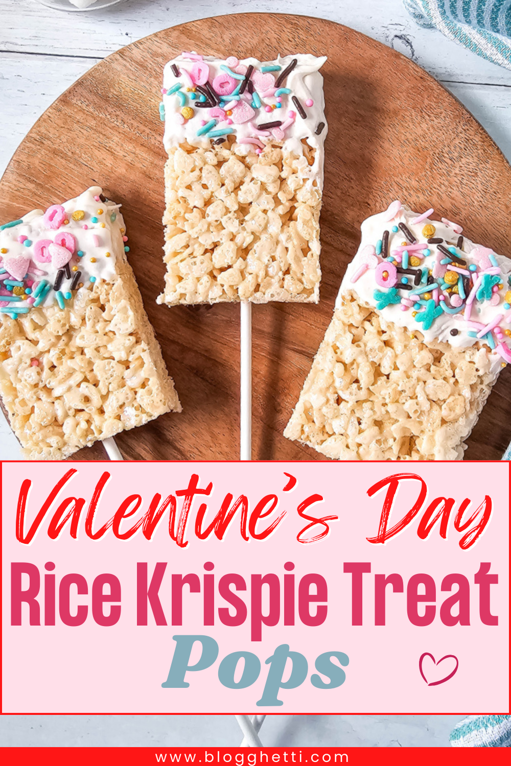 Valentine's Day Rice Krispie Treat Pops