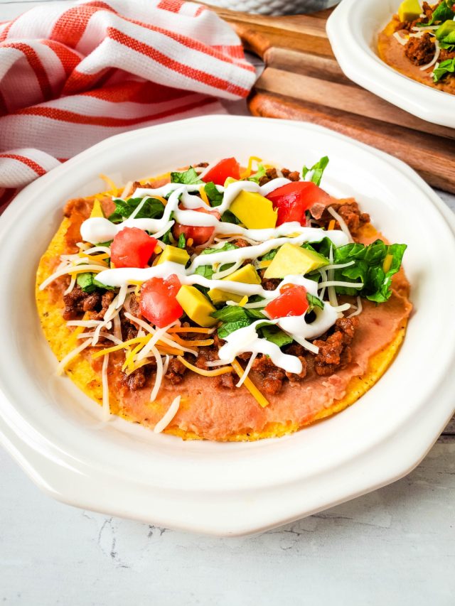 20 Minute Bean and Beef Tostadas