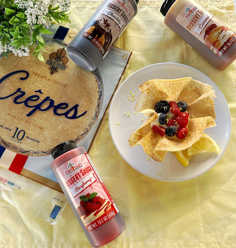 Lemon Mousse Filled Crepe Cups with Berries