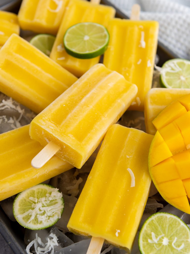 Mango Coconut Lime Popsicles